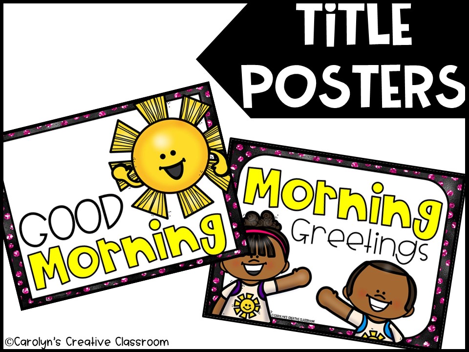 Editable Morning Greetings Choices – Greeting Signs Black and Hot Pink ...