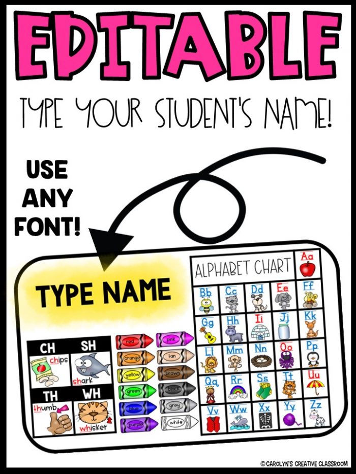 Editable Pencil Box Name Tags [First Grade Version]