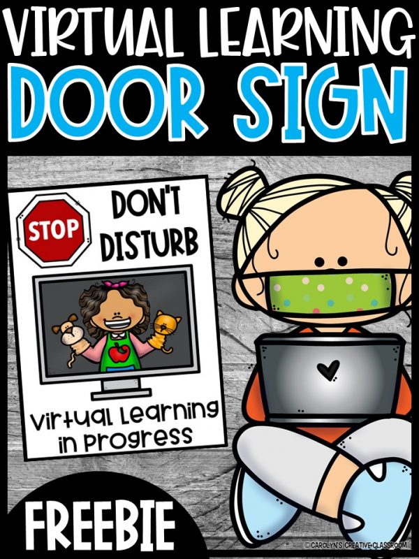 Distance Learning Door Sign | Virtual Learning Don’t Disturb Posters