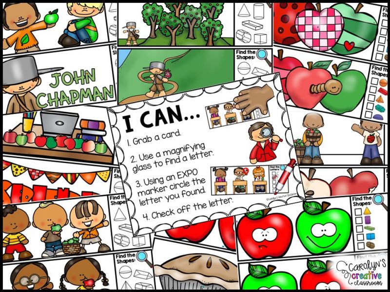 I Spy 3D Shapes (1st Grade)- September Edition (Apples, Johnny Appleseed)