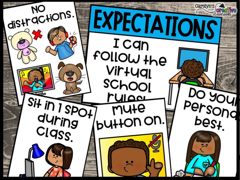 Distance Learning Visuals and Rules | Digital Learning Expectations