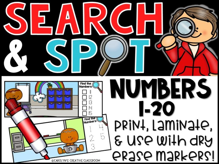 Search and Spots Numbers 1-20 – Gingerbread Numbers Math Center