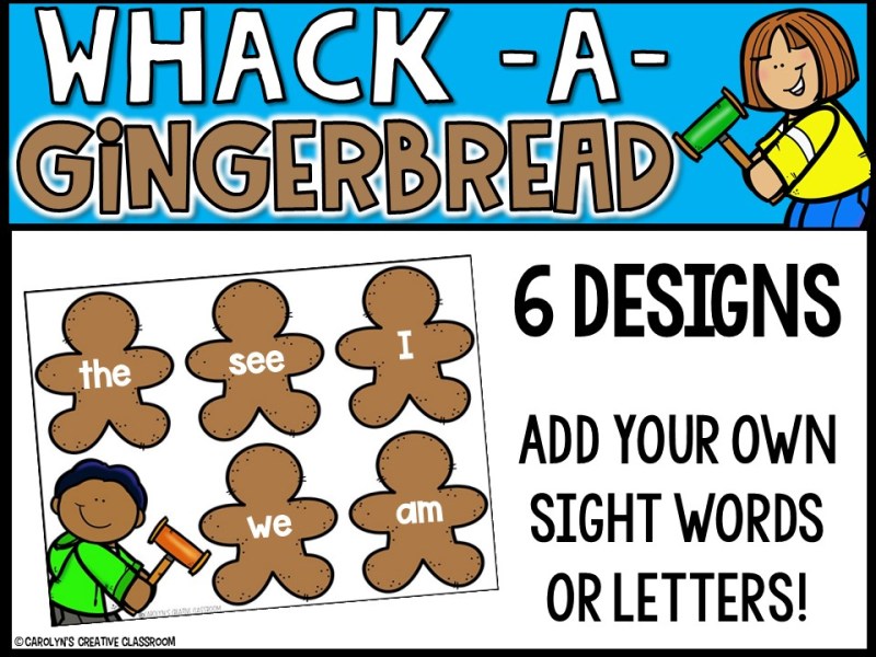 Whack a Word | Hands-on Review Game [Gingerbread Theme]