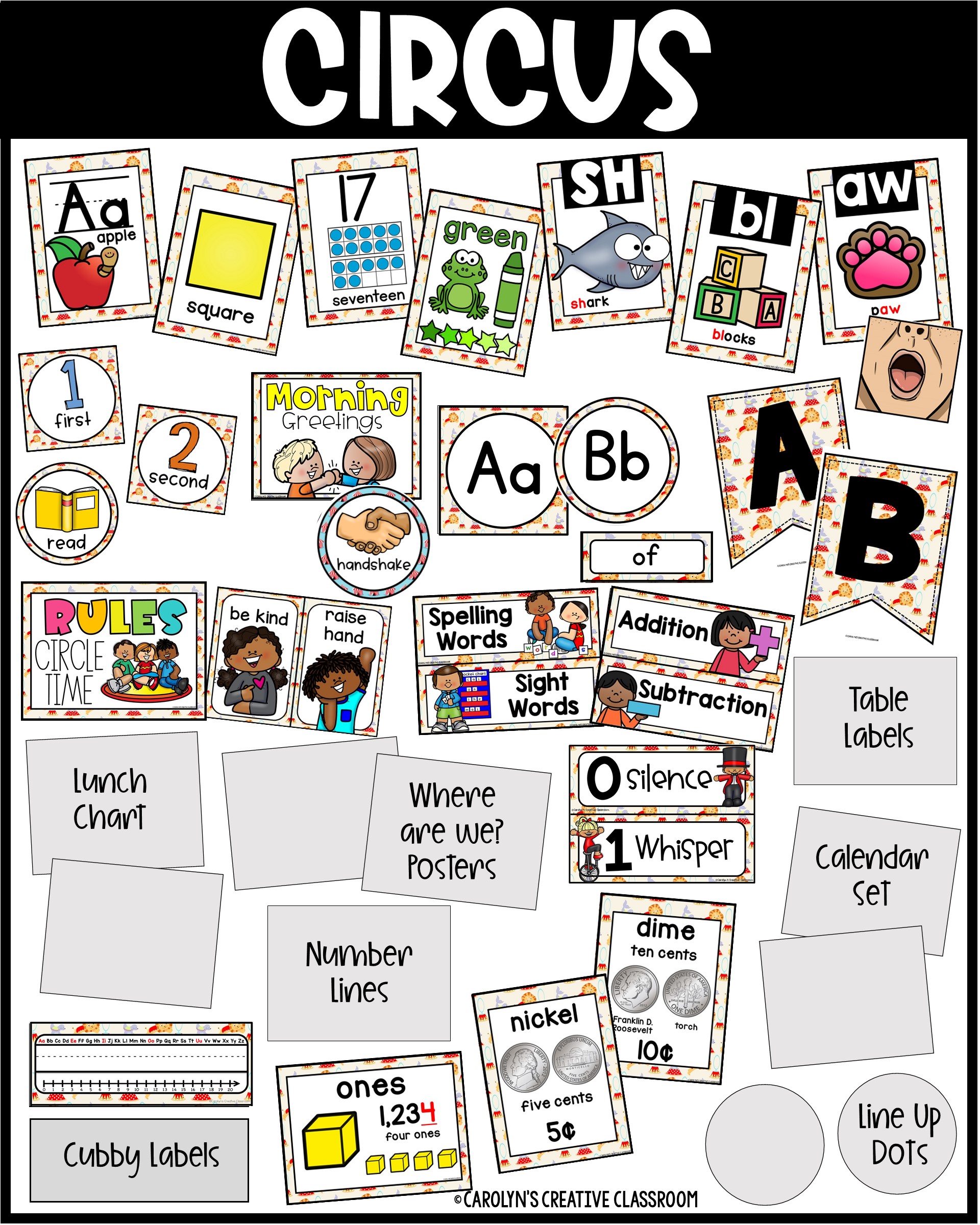 Circus Décor – Set# 2 – Carolyn's Creative Classroom