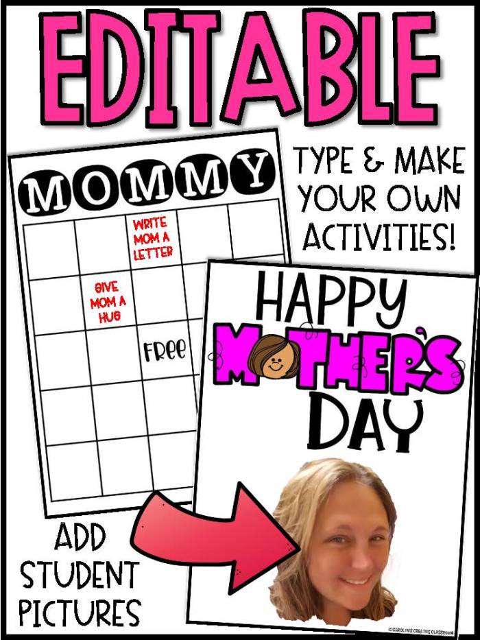 Editable Mother’s Day BINGO & Cards