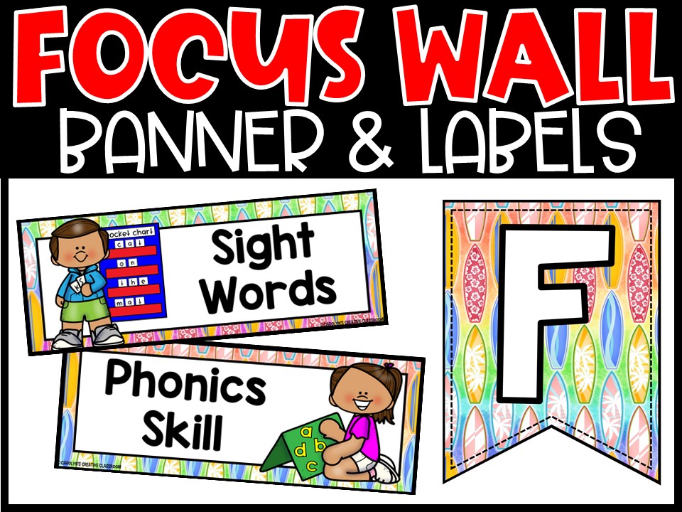 Surfing Reading Focus Wall and Banner