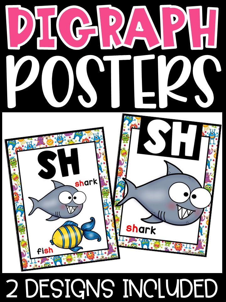 Monster 2 Digraph Posters – Sound Wall Digraphs