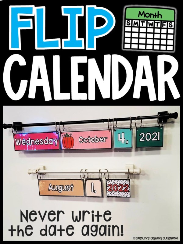 Flip Calendar Freebie – Use with Magnetic Curtain Rod