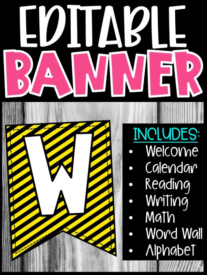 Editable Classroom Banners – Match Your Classroom Theme [Construction ...
