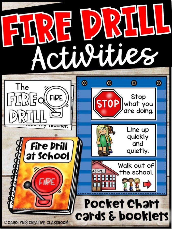 Fire Drill Routine Cards & Student /Teacher Booklets | Back to School ...