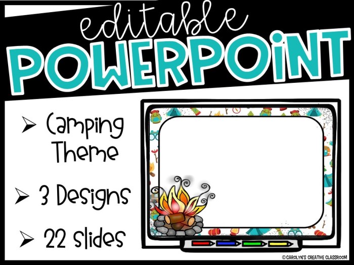 Editable Camping PowerPoint Slides – Make Presentation or Posters