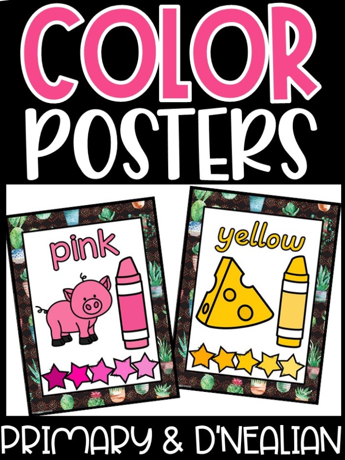 Cactus 1 Color Posters | Classroom Decor