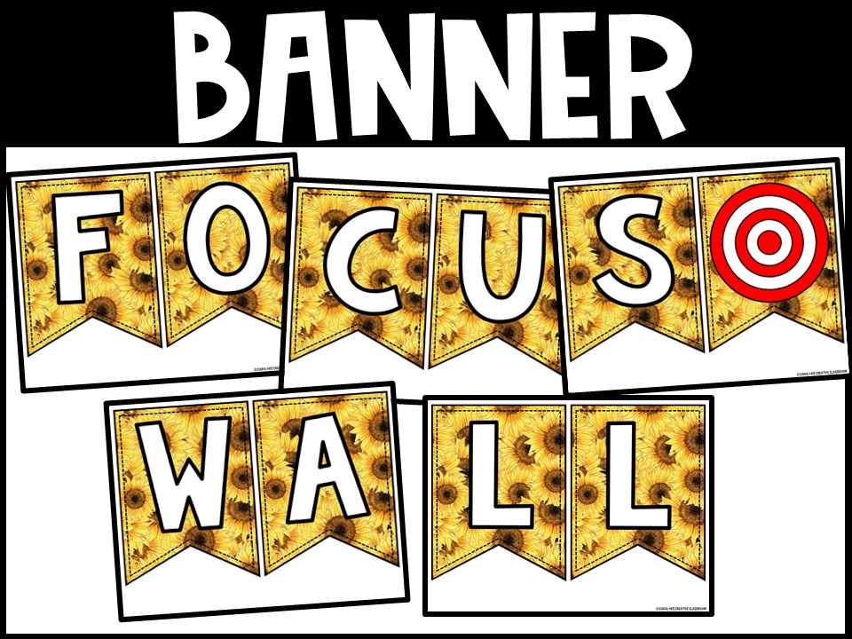 Sunflower 2 Reading Focus Wall and Banner