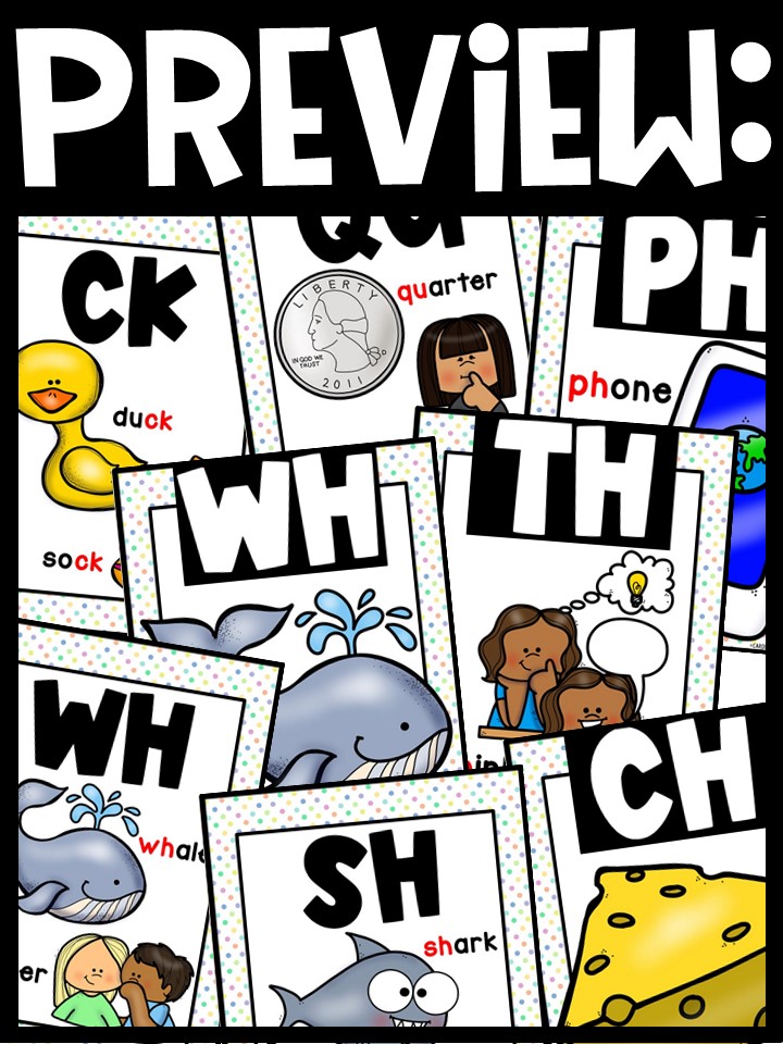 Pastel 4 Digraph Posters – Sound Wall Digraphs