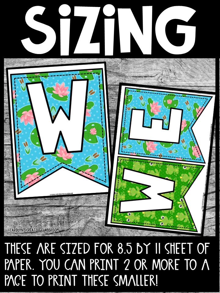 Editable Classroom Banners – Match Your Classroom Theme [Frogs set 2]