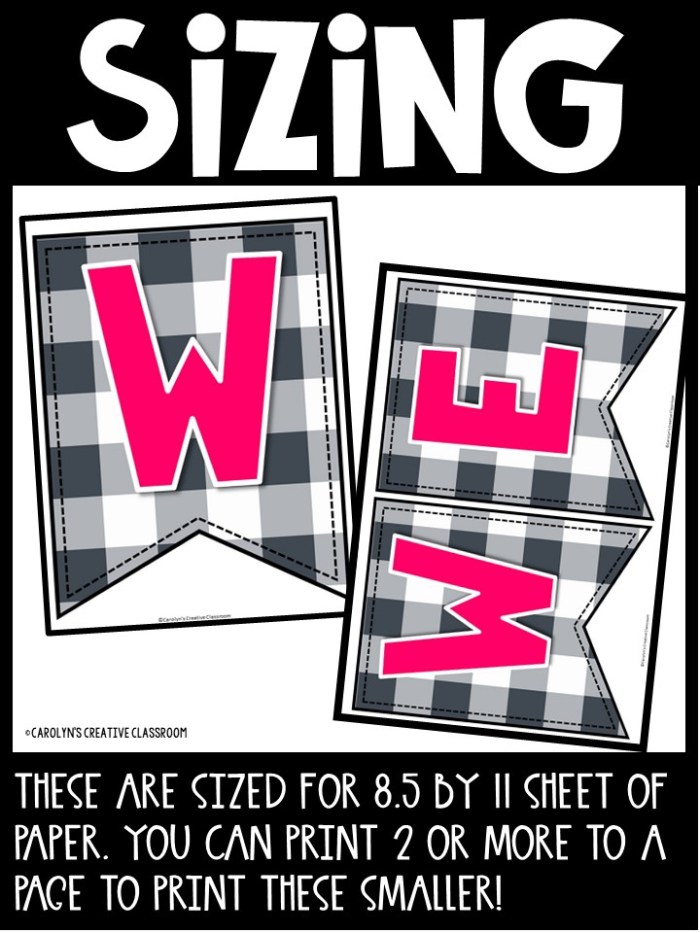 Editable Classroom Banners – Match Your Classroom Theme [Plaid Navy]