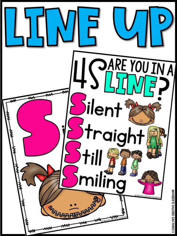 4s Line up Poster | Lining up Classroom Management Tool