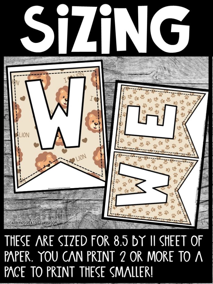 Editable Classroom Banners – Match Your Classroom Theme [Lion 2]