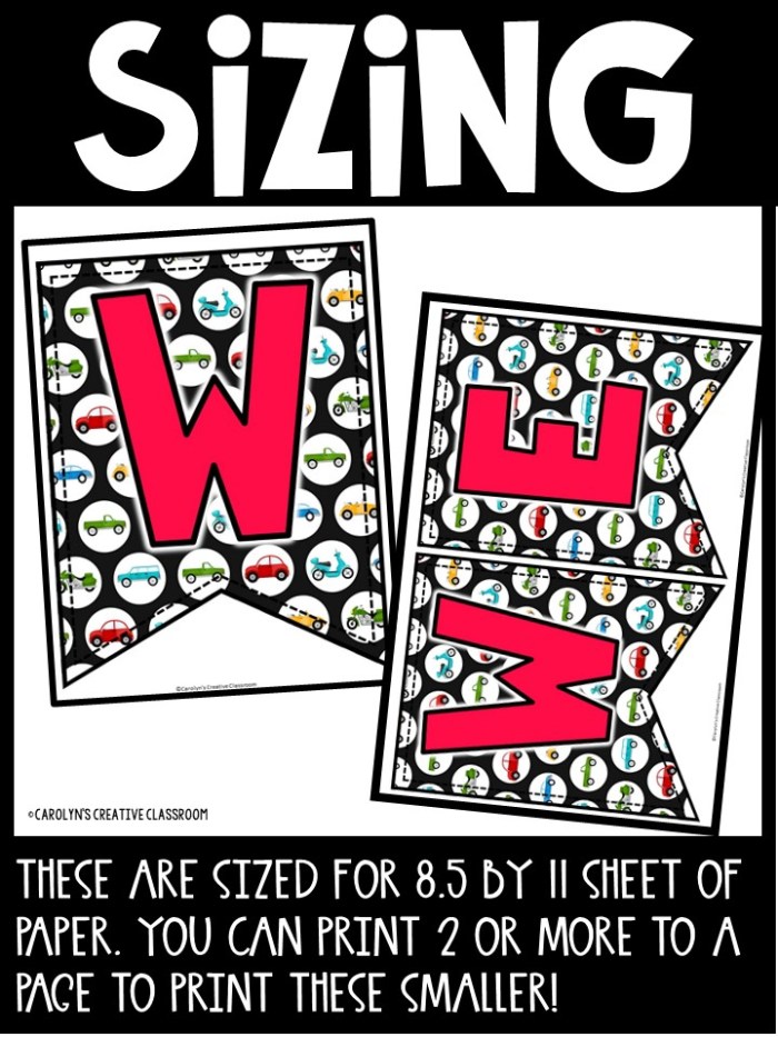 Editable Classroom Banners – Match Your Classroom Theme [Driving]