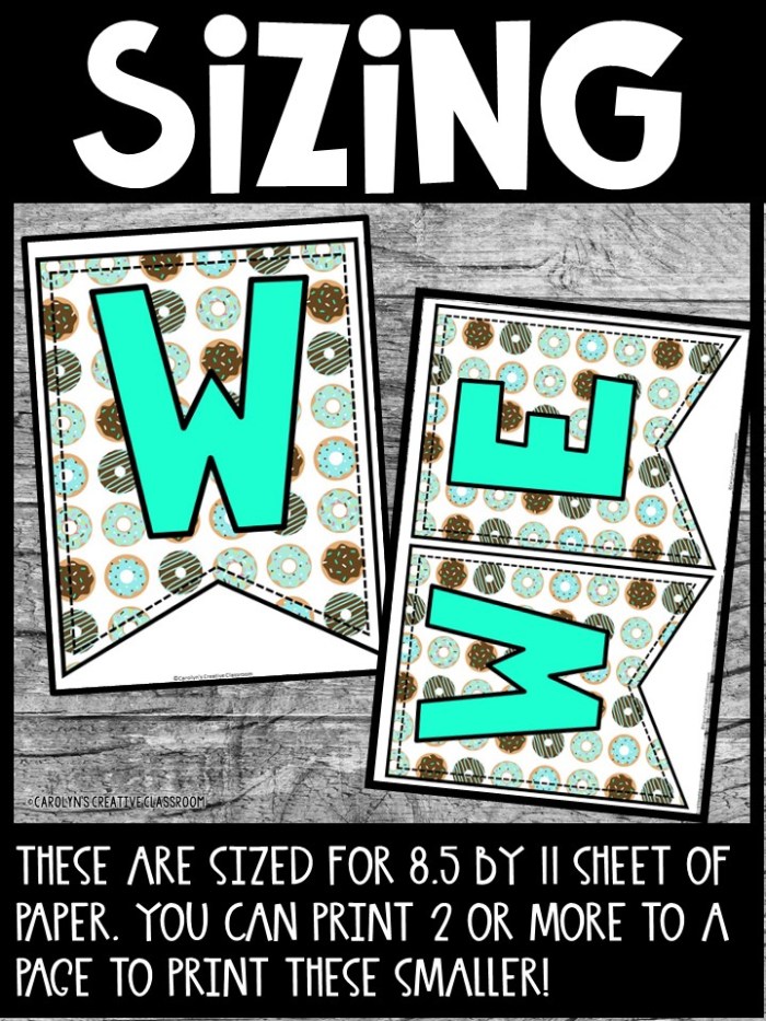 Editable Classroom Banners – Match Your Classroom Theme [Donut Teal]