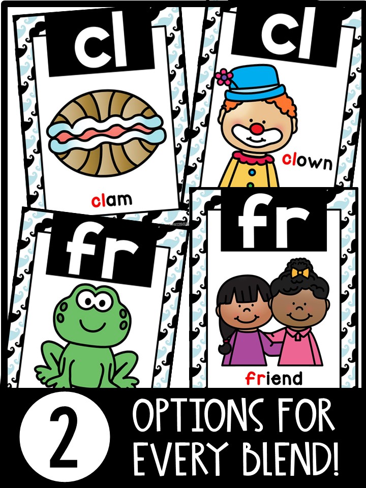 Mustache Blends Posters – Sound Wall Blends – Carolyn's Creative Classroom