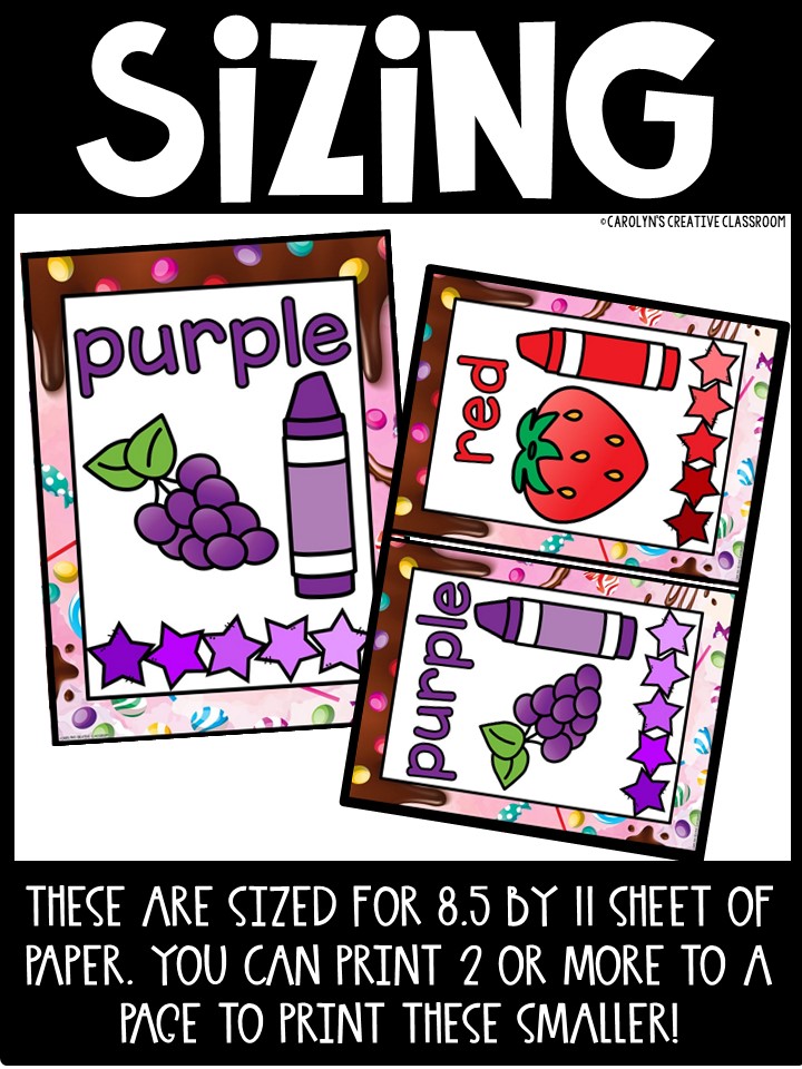 Candyland 1 Color Posters | Classroom Decor