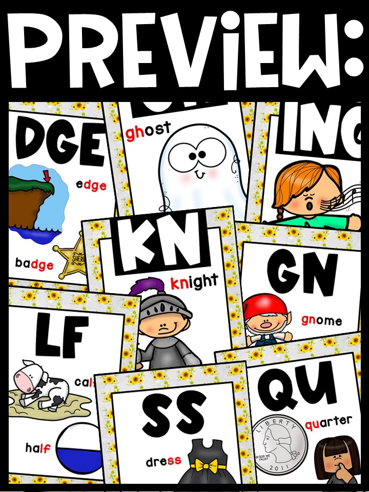 Sunflower Digraph Posters – Sound Wall Digraphs