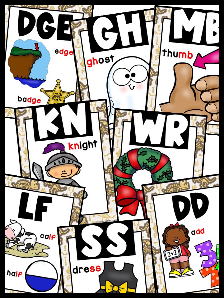 Dinosaur 2 Digraph Posters – Sound Wall Digraphs
