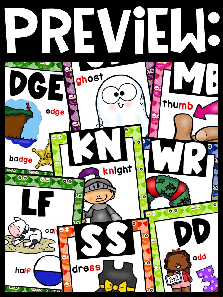 Colorful Owls Digraph Posters – Sound Wall Digraphs