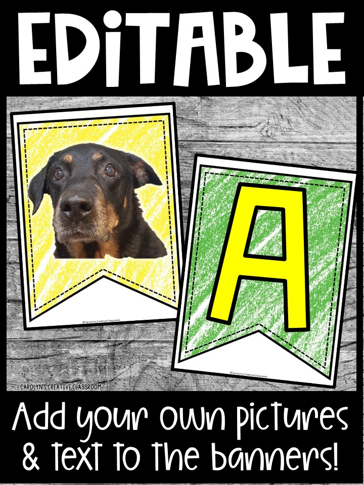 Editable Classroom Banners – Match Your Classroom Theme [Crayon Scribbles]