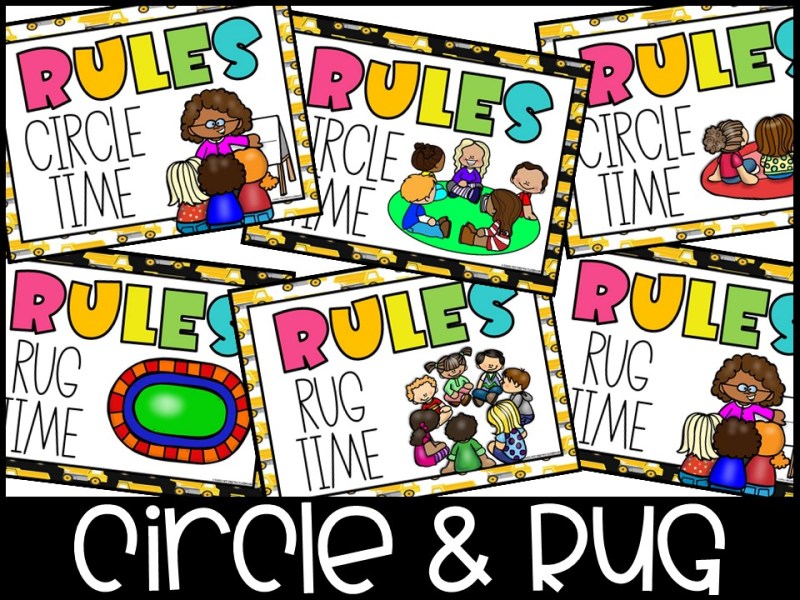 Carpet Rules Posters | Circle Time Rules Posters [Construction Dump Truck]