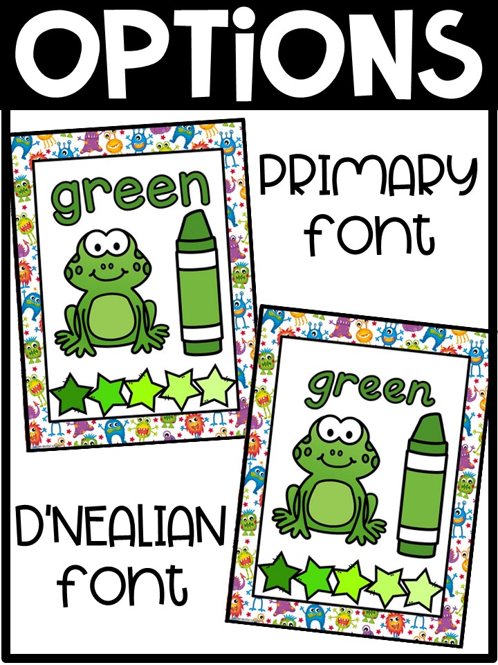 Monster 2 Color Posters | Classroom Decor