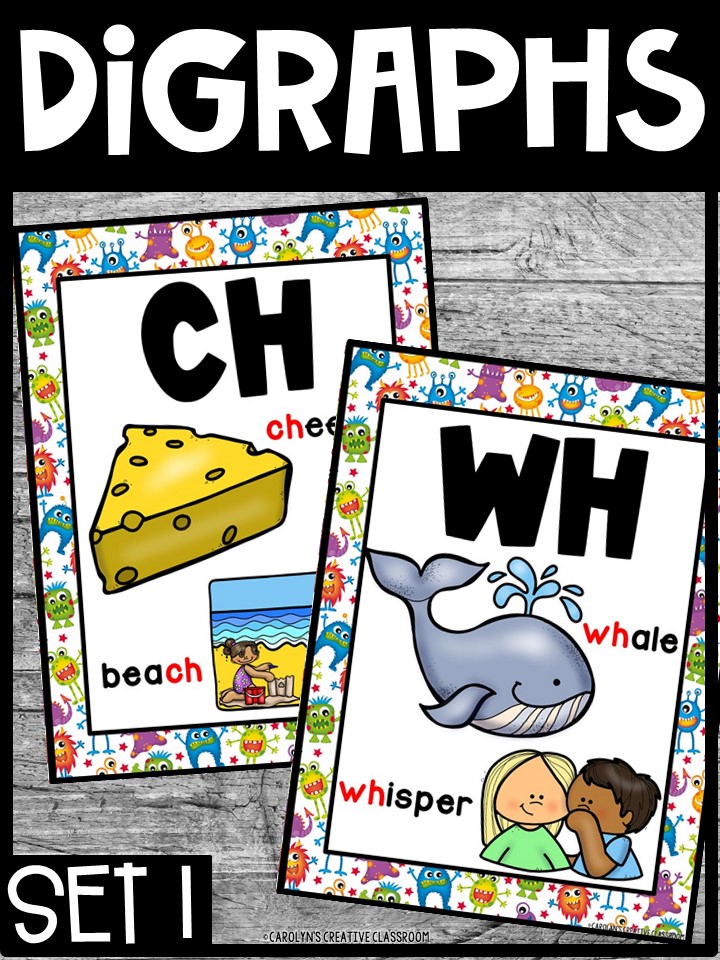 Monster 2 Digraph Posters – Sound Wall Digraphs