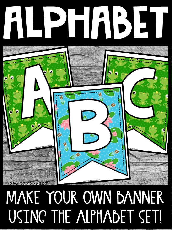 Editable Classroom Banners – Match Your Classroom Theme [Frogs set 2]