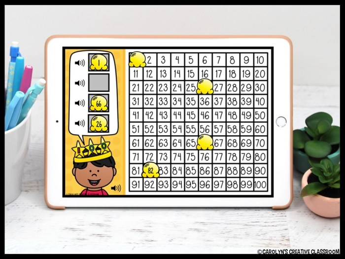 100th Day Boom Cards – Fill in Missing Numbers 100’s chart [100 chart]