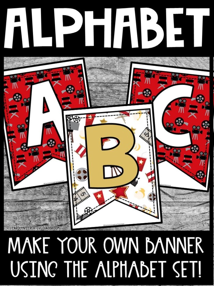Editable Classroom Banners – Match Your Classroom Theme [Hollywood]