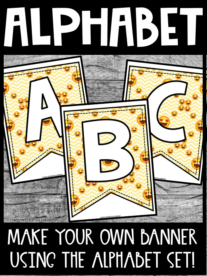Editable Classroom Banners – Match Your Classroom Theme [Emoji]