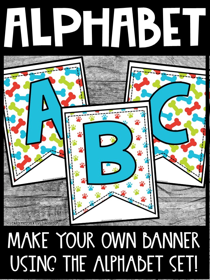 Editable Classroom Banners – Match Your Classroom Theme [Dog]