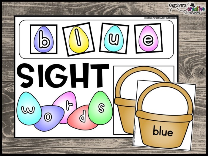 Easter Egg Center – Building Sight Words or Names (USE ANY WORD LIST!)