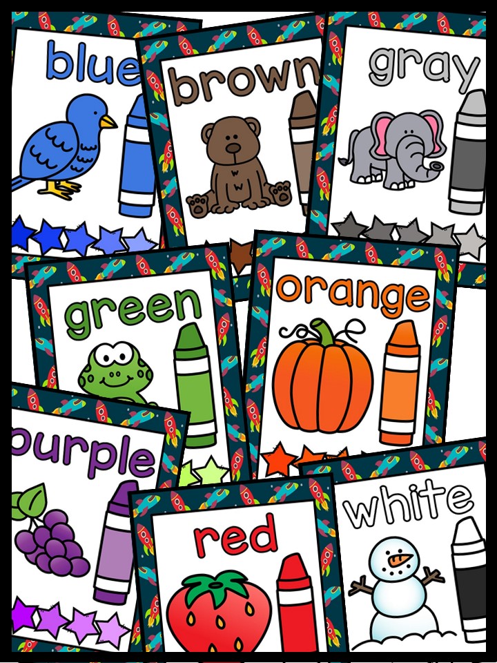 Space 3 Color Posters | Classroom Decor
