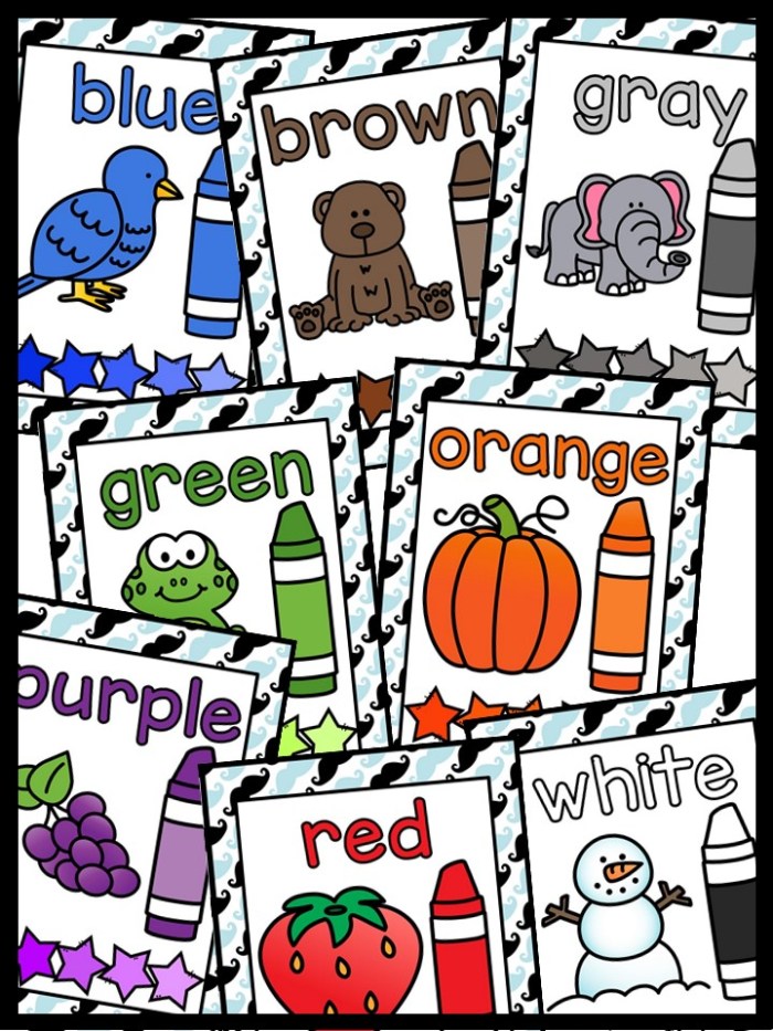Mustache Color Posters | Classroom Decor
