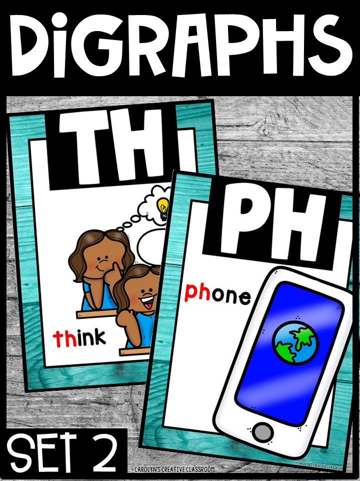 Teal Wood Digraph Posters – Sound Wall Digraphs