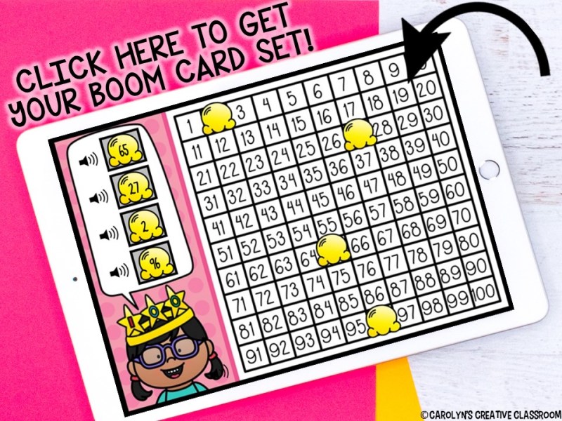 100th Day Boom Cards – Fill in Missing Numbers 100’s chart [100 chart]