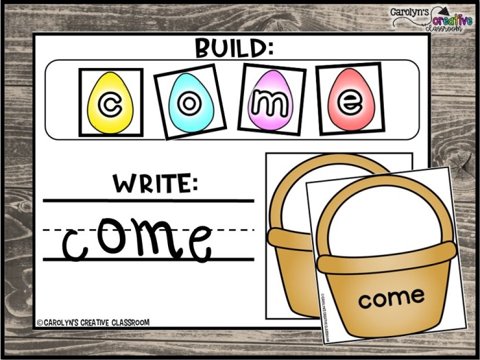 Easter Egg Literacy Center – Building Fry Sight Word Center