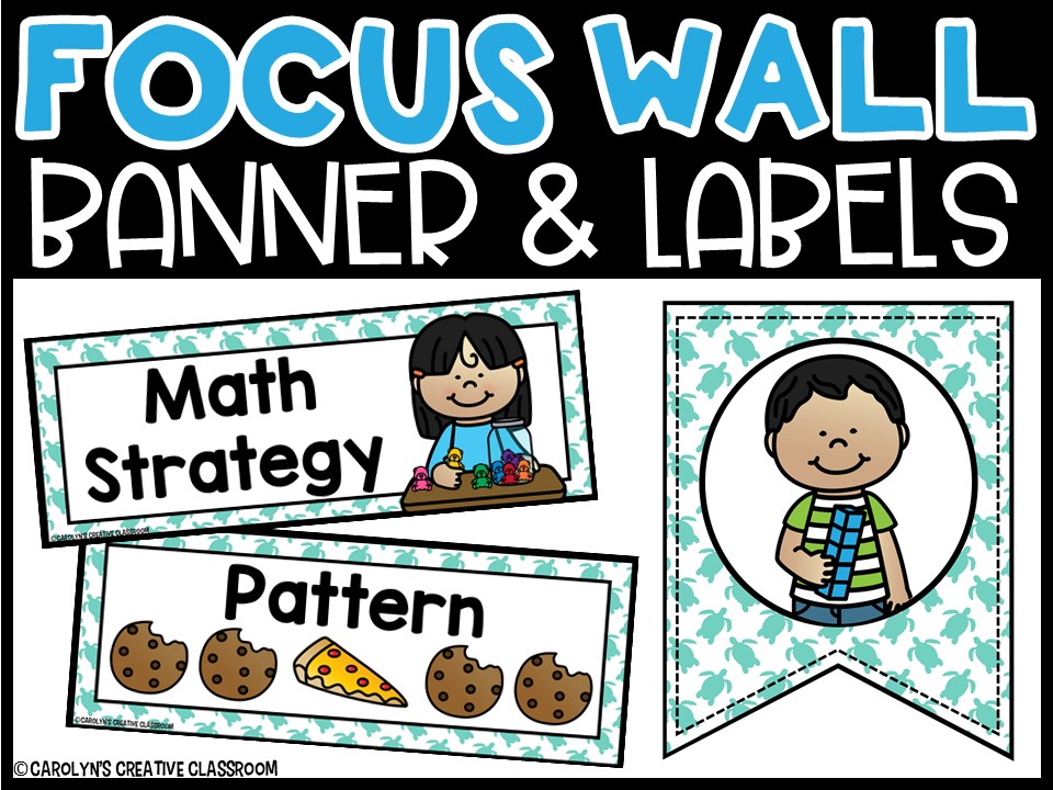 Sea Turtle Math Focus Wall and Banner