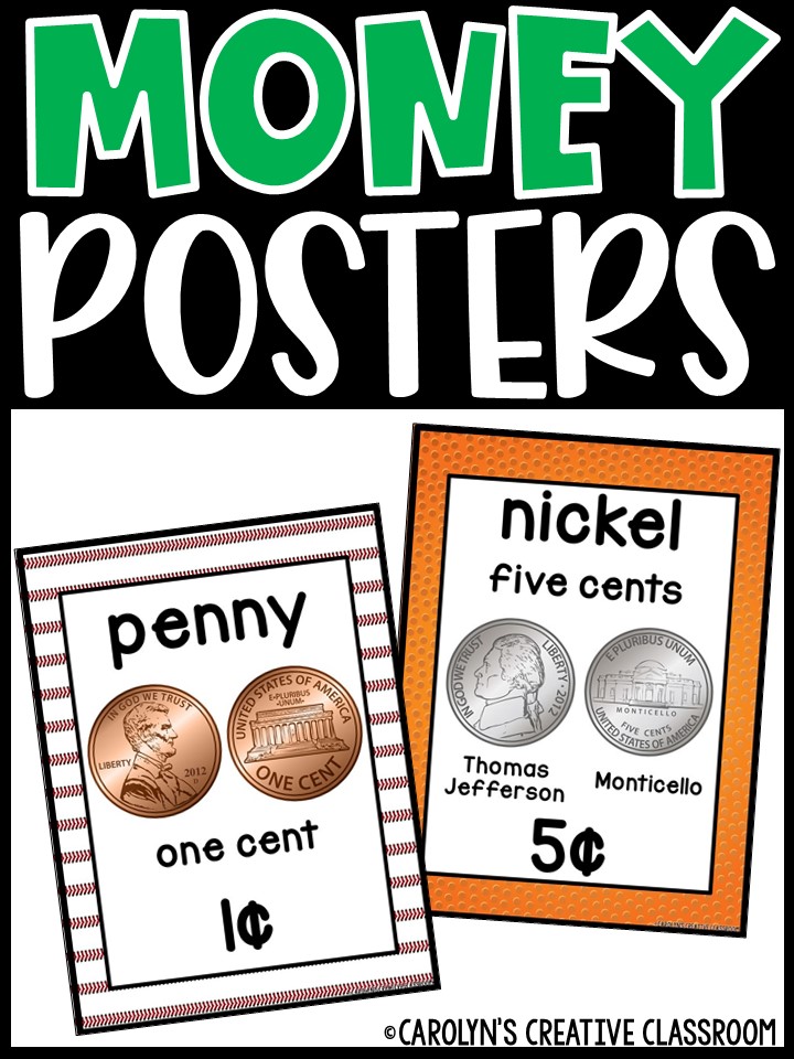 US Money Posters – Coin and Dollar Posters | Sports Classroom Decor