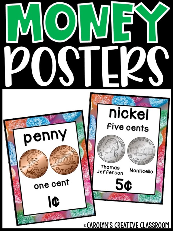 US Money Posters – Coin and Dollar Posters | Candy Classroom Decor ...