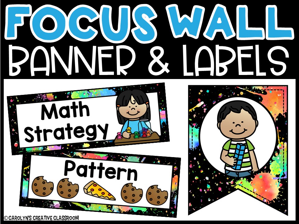 Neon and Black Math Focus Wall and Banner