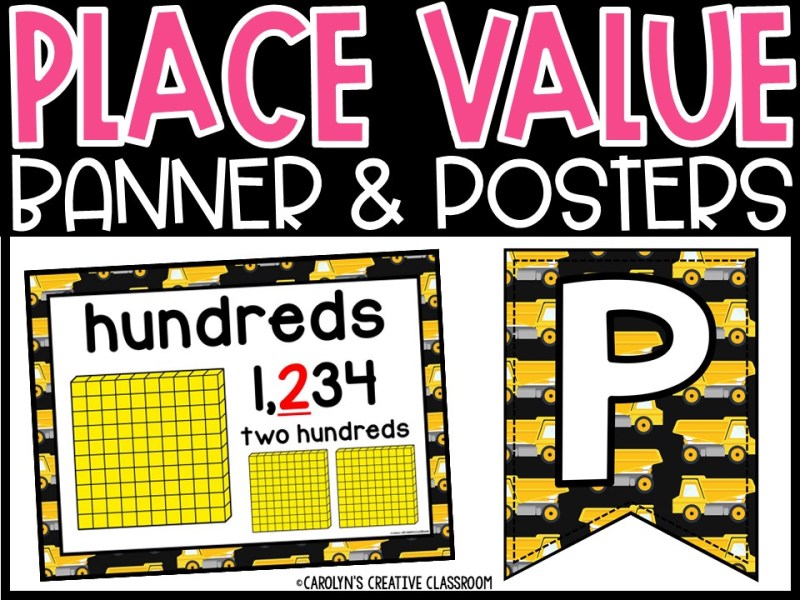 Place Value Posters and Banners | Construction 3 Classroom Decor