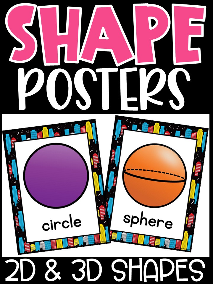 Shape Posters | Super Hero Classroom Decor